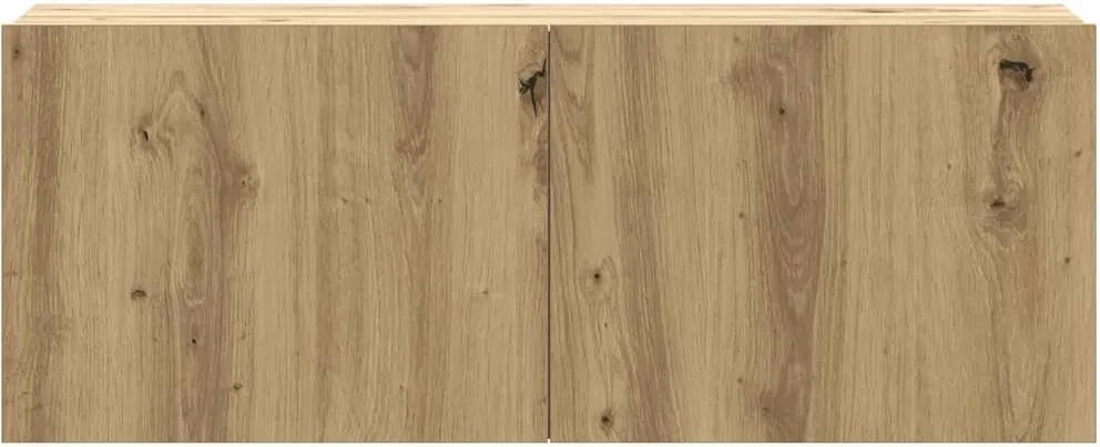 Sada 8 kusů nástěnné TV skříňka dub artisan kompozitní dřevo 3329010