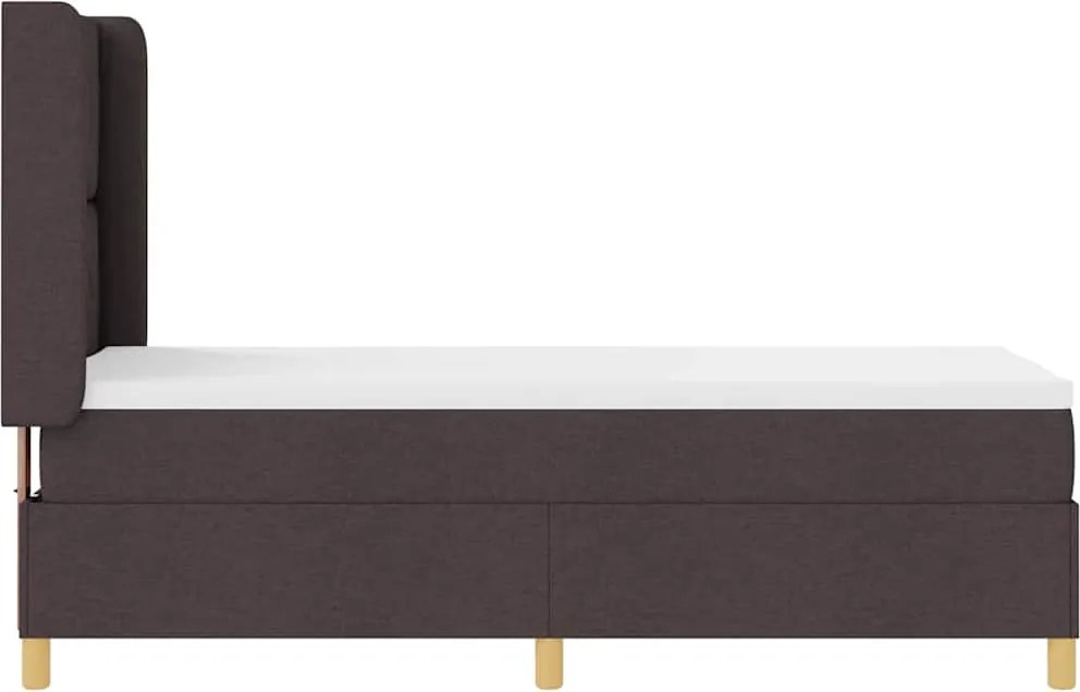 Postel s boxspringem s čelo Tmavě hnědá 80 x 200 cm textil 3341864