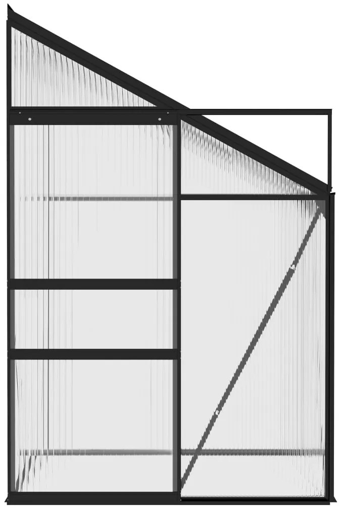 vidaXL Skleník antracitový hliníkový 2,59 m³