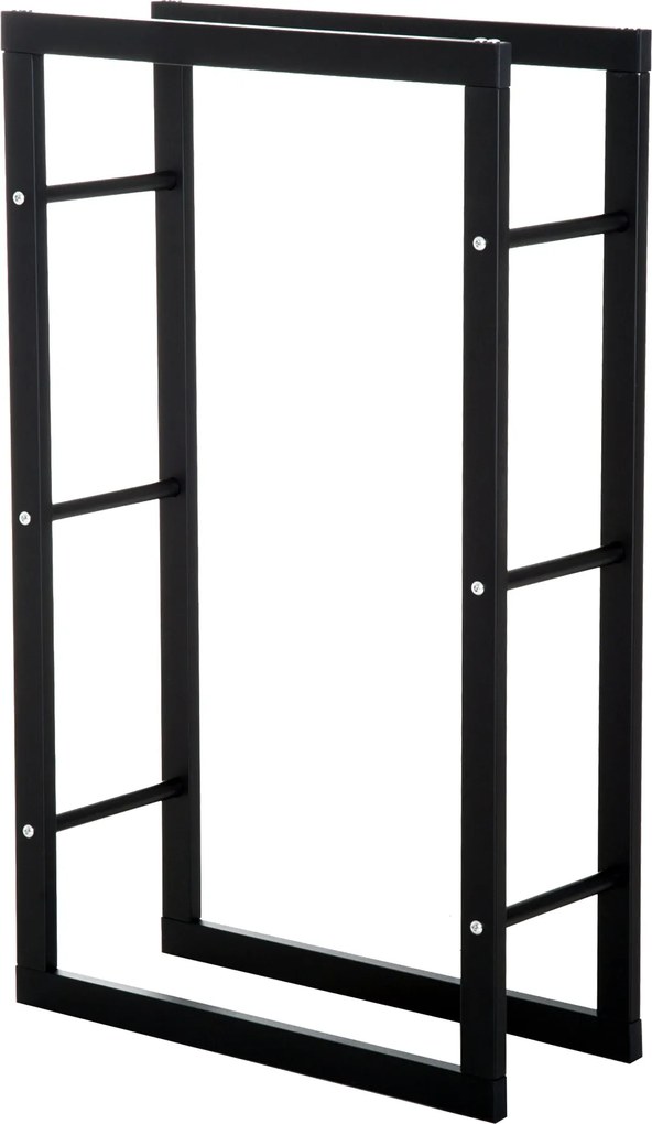 HOMCOM Kovový stojan na dřevo 60 x 25 x 100 cm - Organizér na dřevo s ocelovým rámem do 100 kg | Aosom
