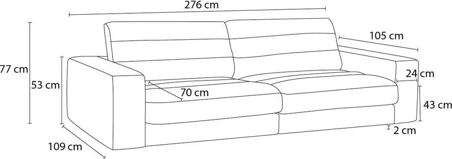 Černá sametová pohovka 276 cm Sierra – Bobochic Paris
