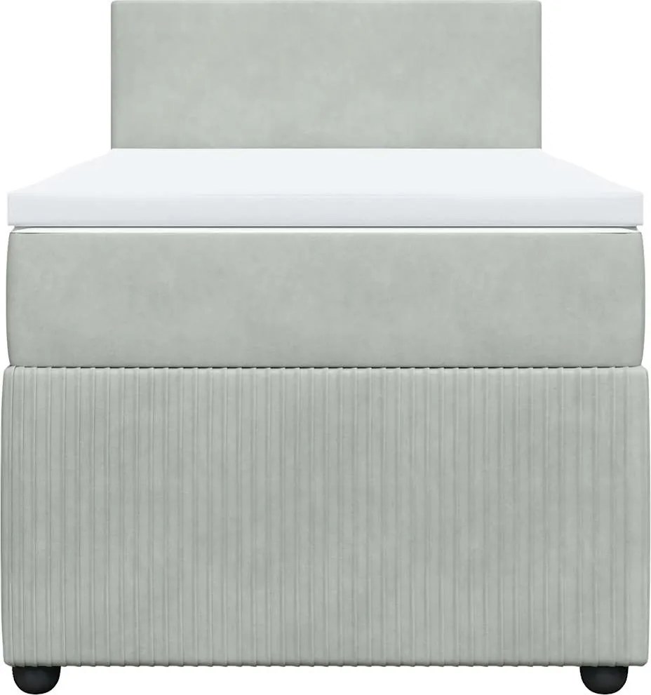 Box spring postel s matrací světle šedá 100x200 cm samet 3289956
