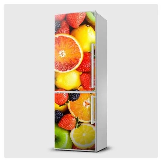 E-shop24, Pi51SL1286, Rozměr 65x180 cm, Fototapeta samolepící na lednice - Ovoce mix