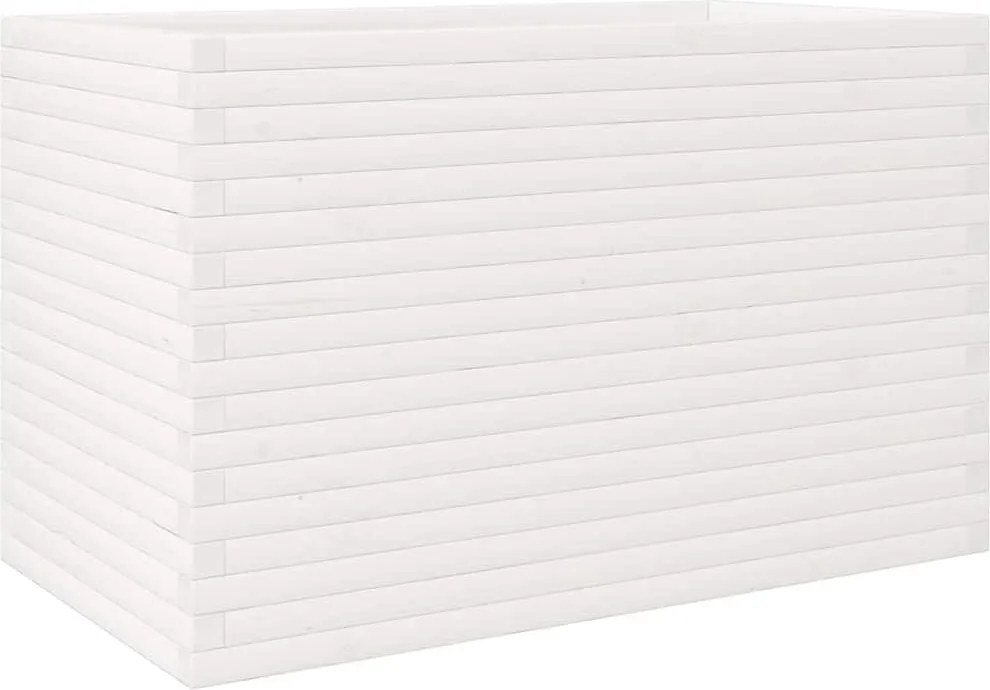 Zahradní truhlík bílý 110 x 60 x 68,5 cm masivní borovice 3282505