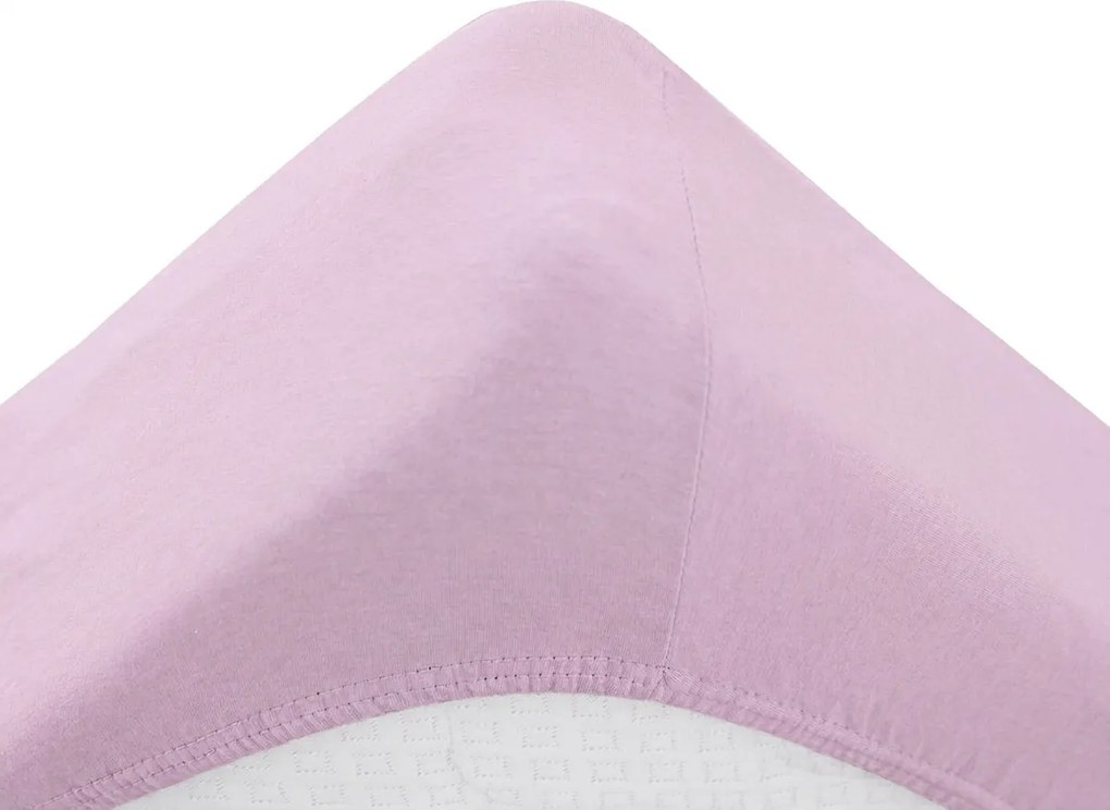 Jersey prostěradlo do dětské postýlky světle fialové 70 x 140 cm