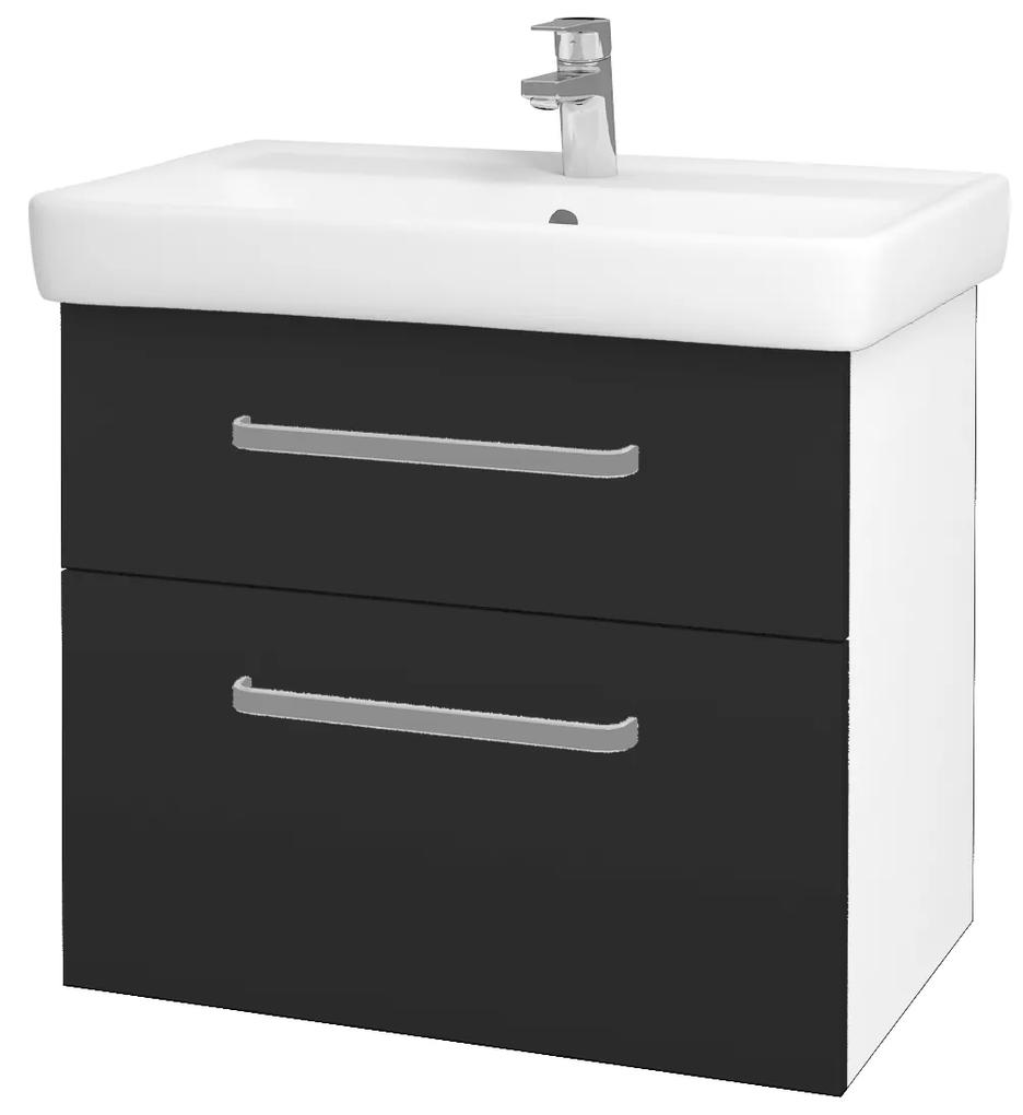 Dřevojas Koupelnová skříň Q MAX SZZ2 70 Varianta: M01 Bílá mat / Úchytka T02 / M01 Bílá mat