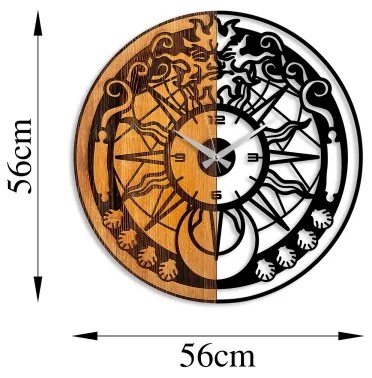 Nástěnné hodiny pr. 56 cm 1xAA dřevo/kov