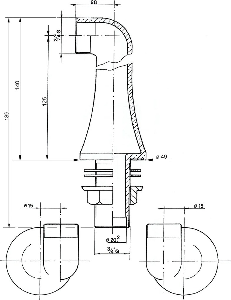Reitano Rubinetteria, ANTEA připojení pe instalaci vanové baterie na okraj vany (pár), bronz, 9856