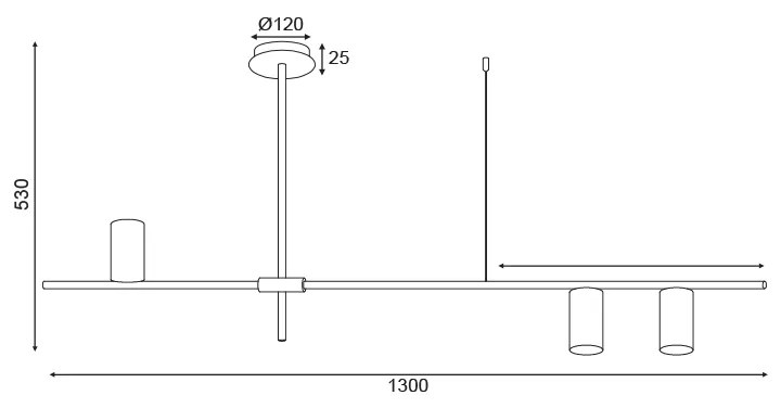 ACA DECOR Závěsné svítidlo ARISTO max. 3x35W/GU10/230V/IP20, mosaz