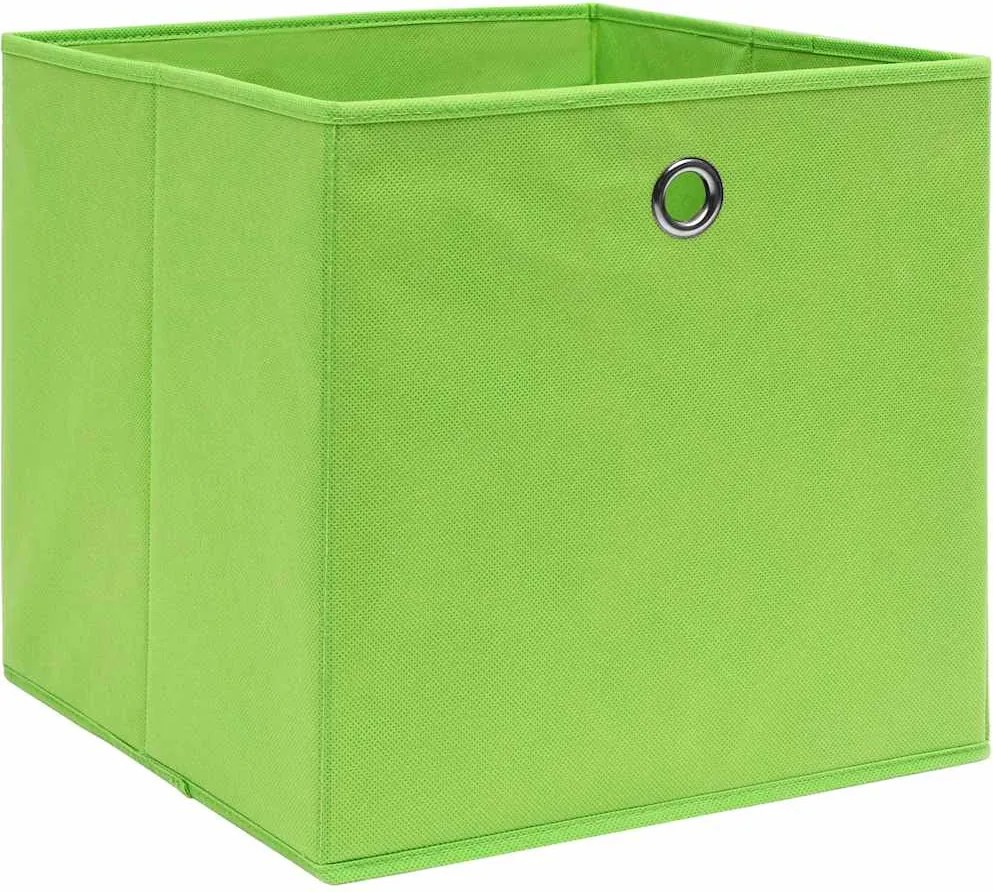 Úložné boxy 4 ks netkaná textilie 28 x 28 x 28 cm zelené 325227