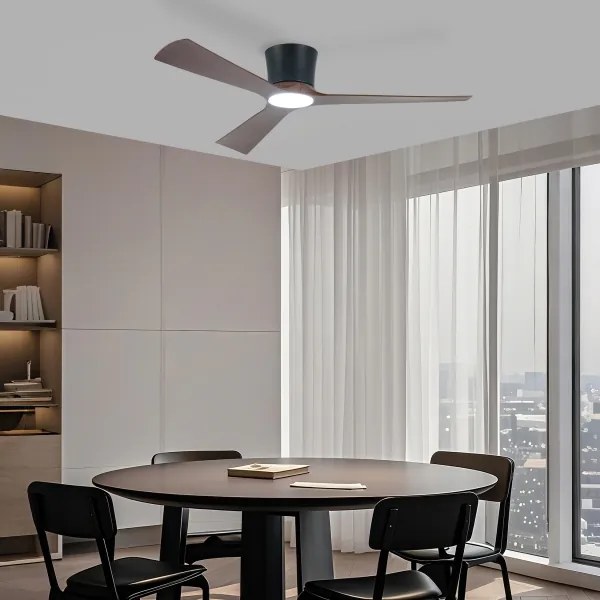 ZEVENTI - LED Stropní ventilátor AUREX LED/24W/230V Wi-Fi Tuya černá/ořech + DO