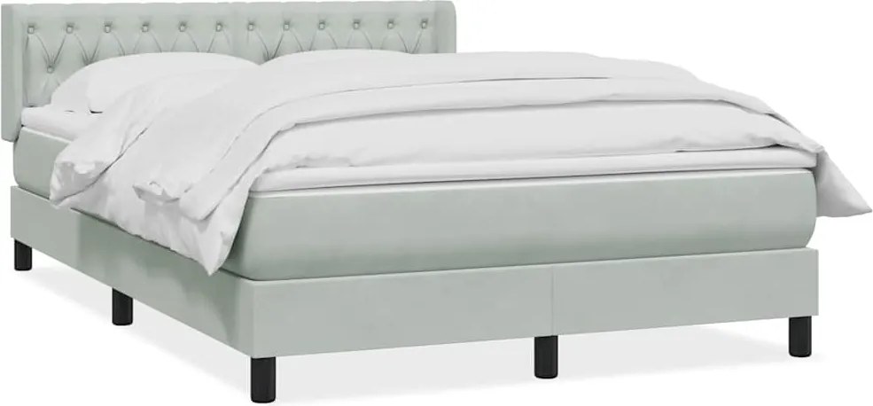 Box spring postel s matrací světle šedá 160x210 cm samet 3318369