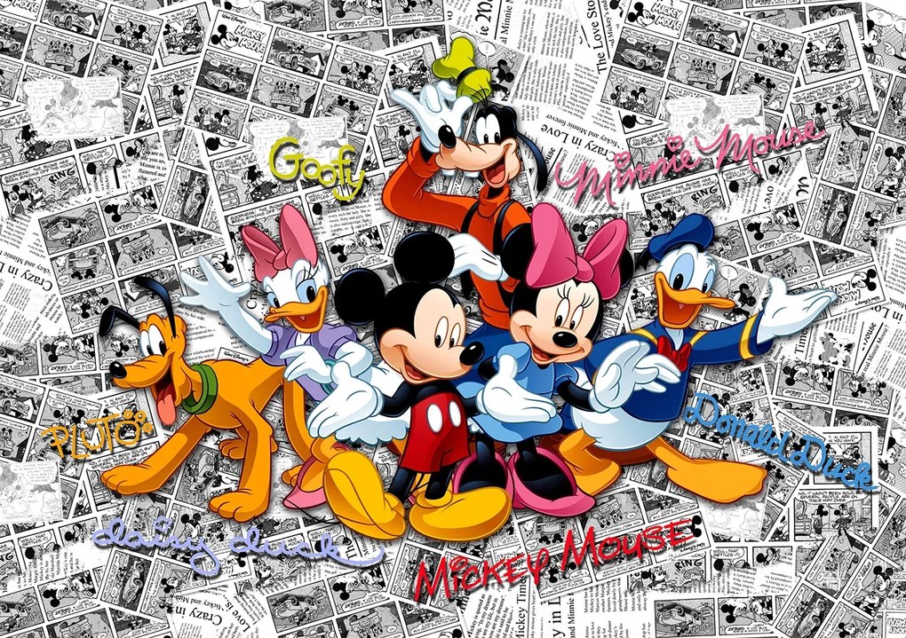 Dětská fototapeta na zed' Mickey Mouse Temné Komiksy, Disney | 360 x 254 cm | DFTD 2225