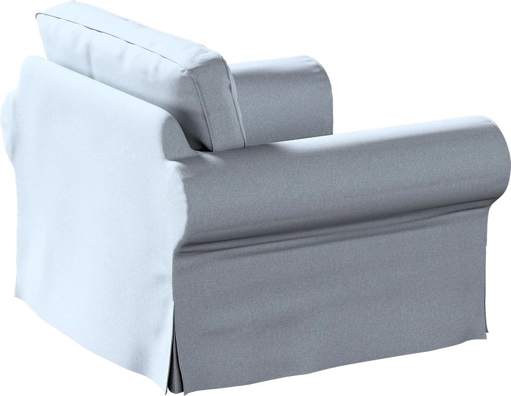 Potah na křeslo IKEA Ektorp barva modrá látka pletený vzor