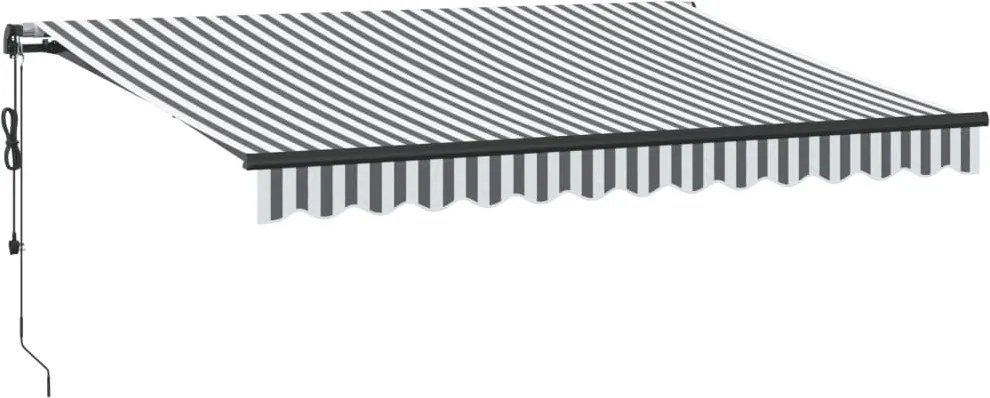 Automatická zatahovací markýza s LED antracit a bílá 350x250 cm 3310229