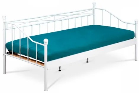Bílá kovová postel 90x200, BED-1905 WT