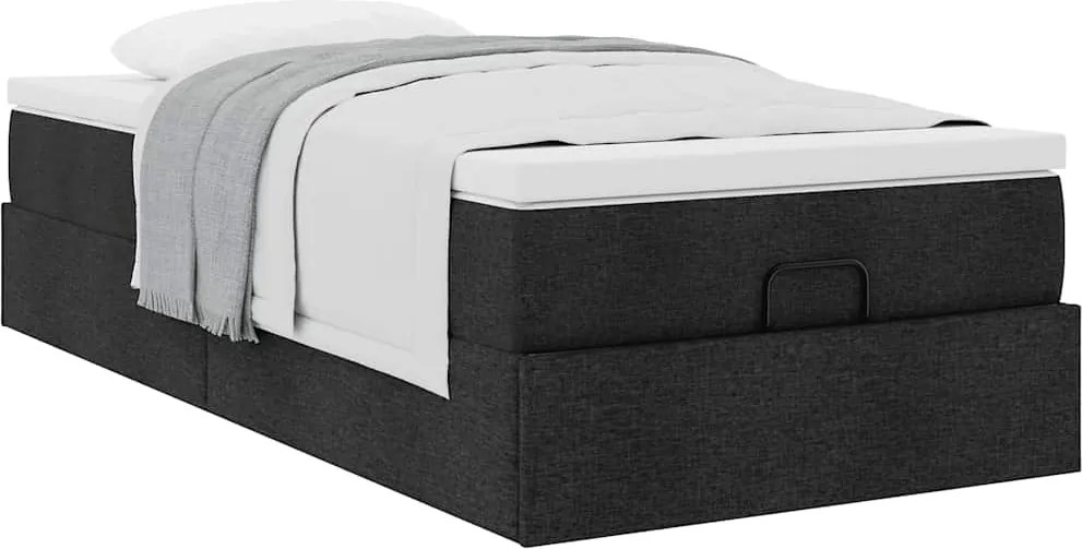 Osmanský rám postele s matrací černá 100x200cm textil 3311087