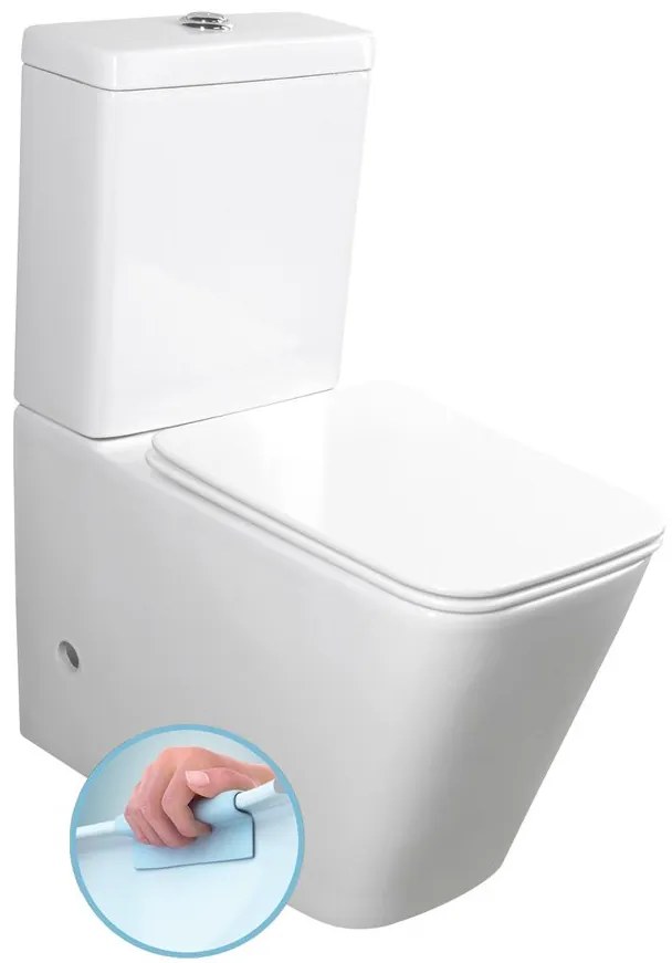 Sapho Sapho PORTO WC kombi Rimless + Soft Close sedátko, spodní/zadní odpad, bílá