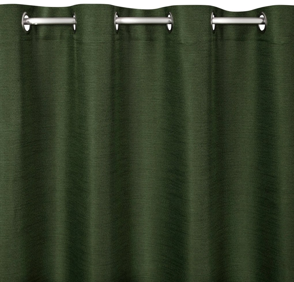 ZÁVĚS NA KROUŽCÍCH STYLE 140X250 CM TMAVĚZELENÁ