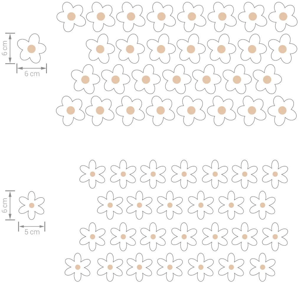 Samolepky na stěnu KVĚTINY bílé