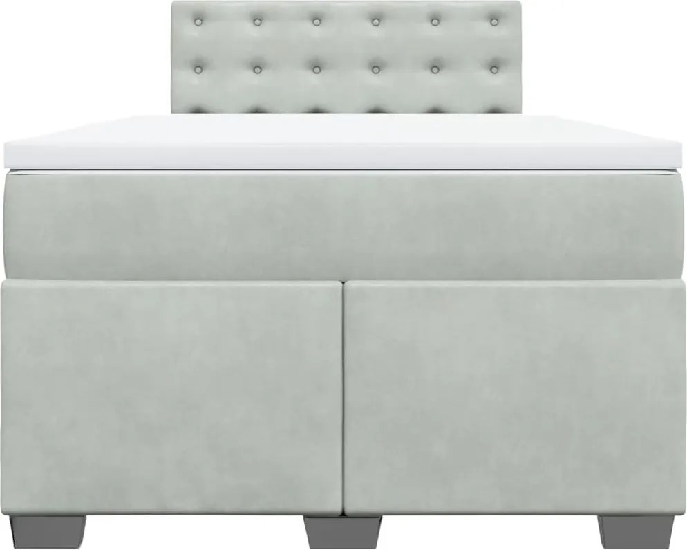 Box spring postel s matrací světle šedá 120x190 cm samet 3288570