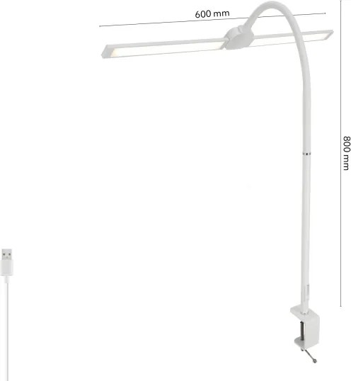 BRILAGI - LED Stmívatelná stolní lampa USB VARIO LED/14W/5V 3000-6000K bílá