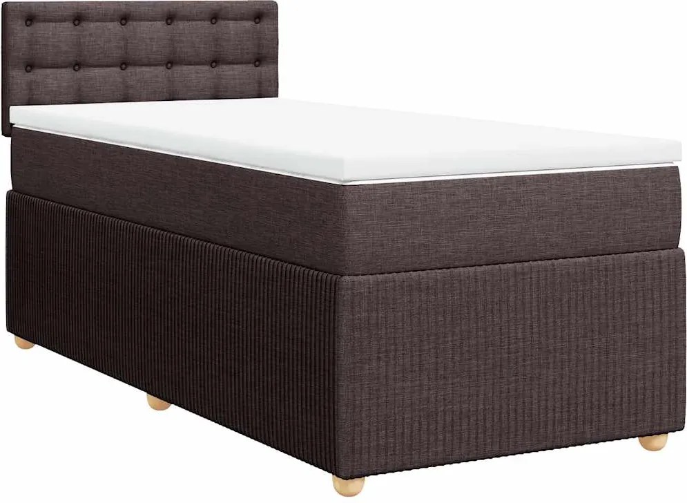 Box spring postel s matrací tmavě hnědá 90x200 cm textil 3289656