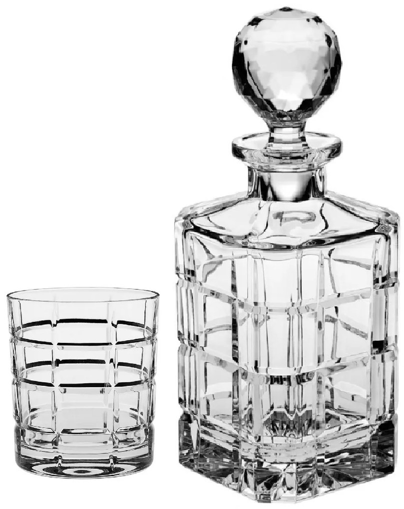 Set Whisky Timesquare 1+6, čirý křisťál, objem 800 ml + 320 ml