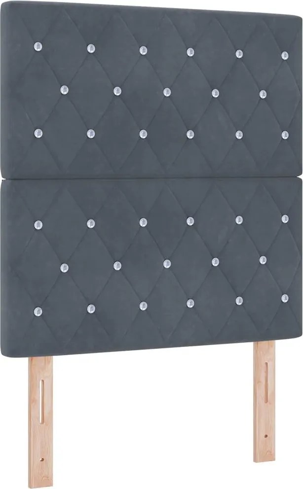 Postel s boxspringem s čelo Tmavě šedá 200 x 80 cm samet 3344409