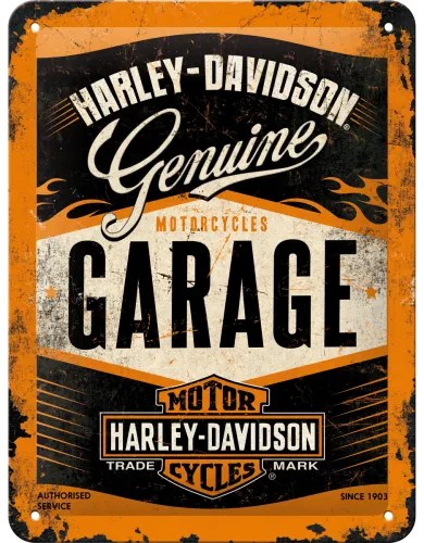Postershop Plechová cedule: Harley-Davidson (Garage) - 20x15 cm