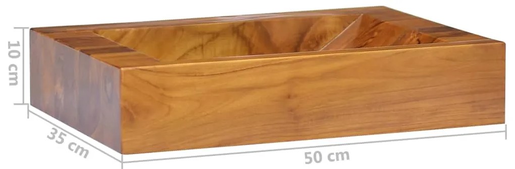 vidaXL Marketos Umyvadlo masivní teak 50 x 35 x 10 cm
