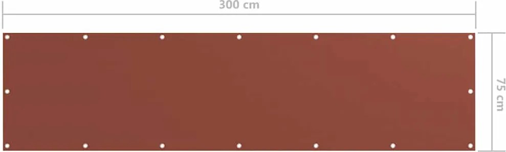 Balkónová zástěna cihlová 75 x 300 cm oxfordská látka 134972