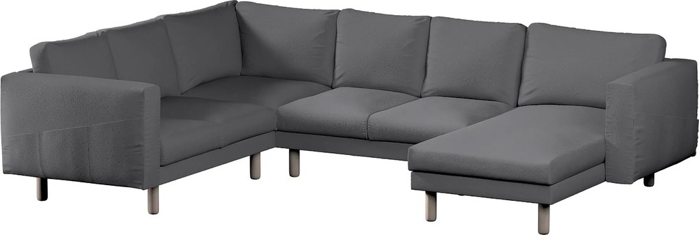 Potah na pohovku IKEA Norsborg rohová, 5-místná se šezlongem barva šedá látka pletený vzor