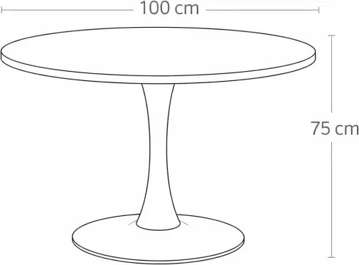 Jídelní stůl ORBIS 100 hnědá + 4ks jídelní židle LOREN hnědá/krémová