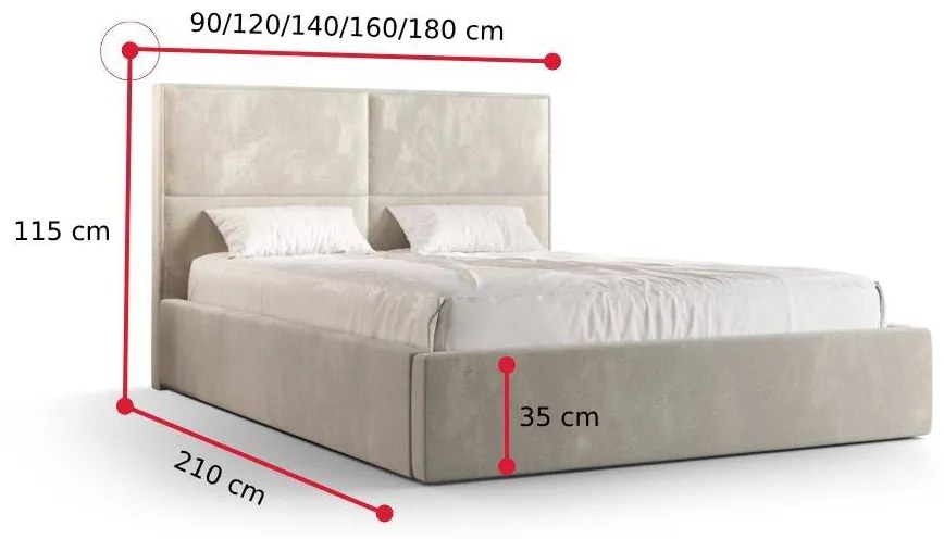Expedo Čalouněná postel POLO, 140x200, monolith 97