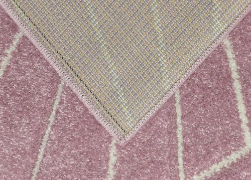 Koberce Breno Kusový koberec PORTLAND 58/RT4R, Růžová, Vícebarevné, 67 x 120 cm