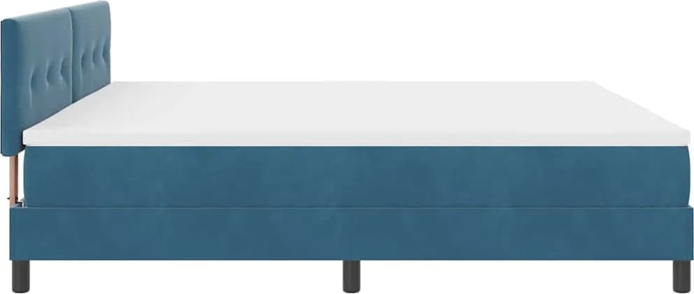 Postel s boxspringem s čelo Tmavě modrá 200 x 200 cm samet 3339198