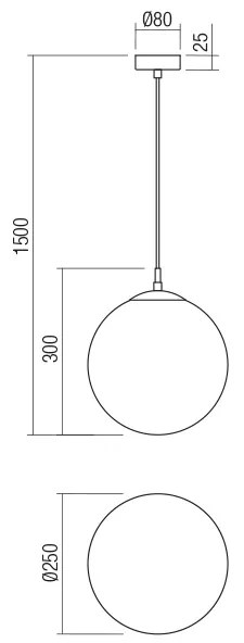 Smarter Závěsné interiérové svítidlo Bowling, ø25cm Barva: Měď