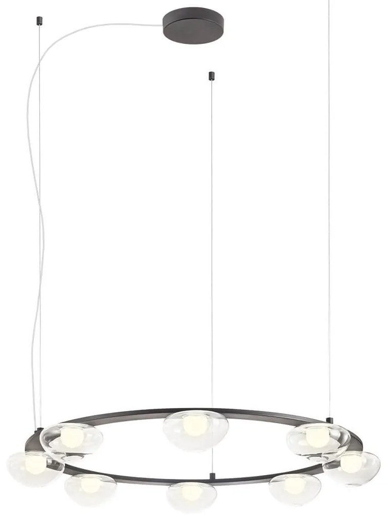 Světla a lustry REDO GROUP Černý LED lustr nad stůl Redo SINCLAIR 01-3250/80 cm