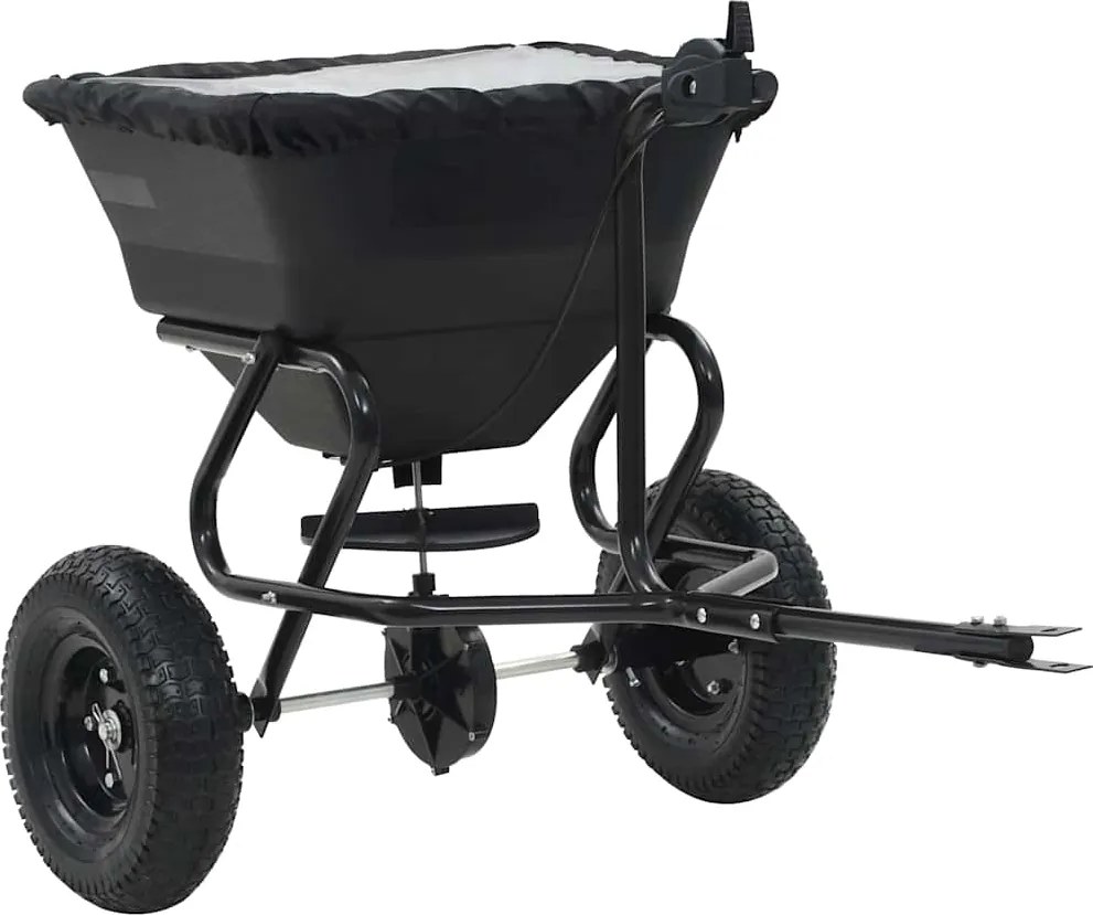 Tažné rozmetadlo soli PVC a ocel 125 x 74 x 79 cm 45 l 142967