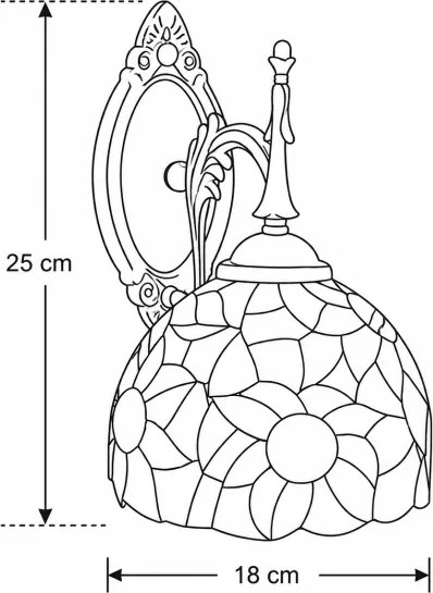 Brilagi - Tiffany vitrážová nástěnná lampa SUNFLOWER 1xE14/40W/230V