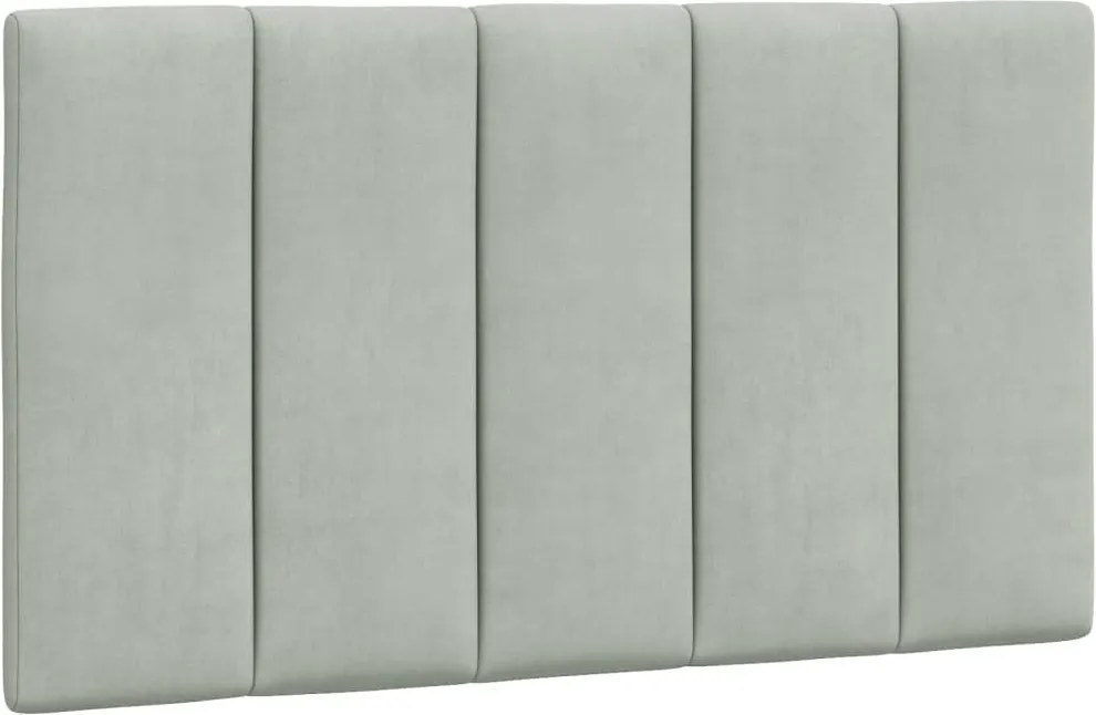 Postel s matrací Hanko světle šedá 90 x 200 cm samet 3208574