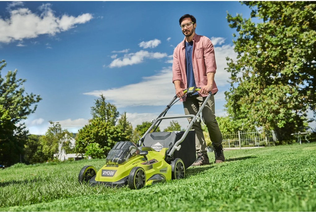 Ryobi RLM36X41H60PG 36V bezuhlíková sekačka na trávu s Power Assist šířka záběru 40cm