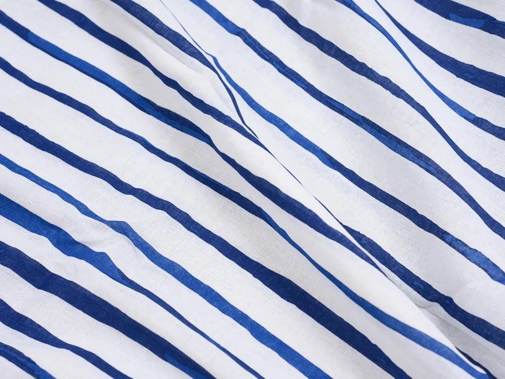 Bavlněné povlečení MODRÝ PRUH bílé Rozměr povlečení: 80 x 80 cm | 140 x 200 cm