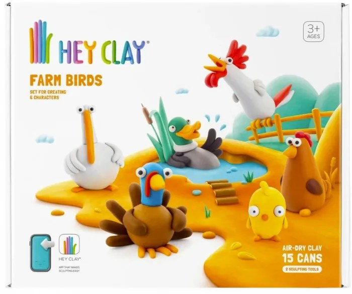Modelína Hey Clay Farm Birds