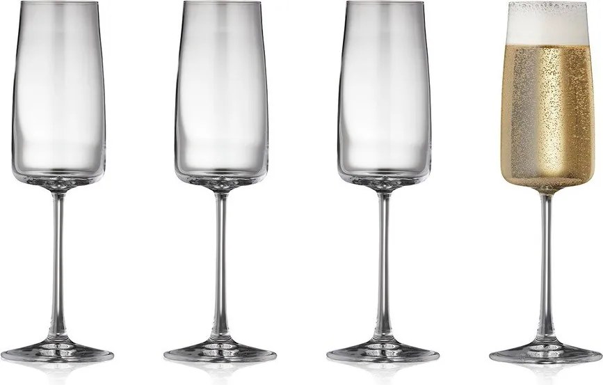 Křišťálové skleničky v sadě 4 ks na sekt 300 ml Zero – Lyngby Glas