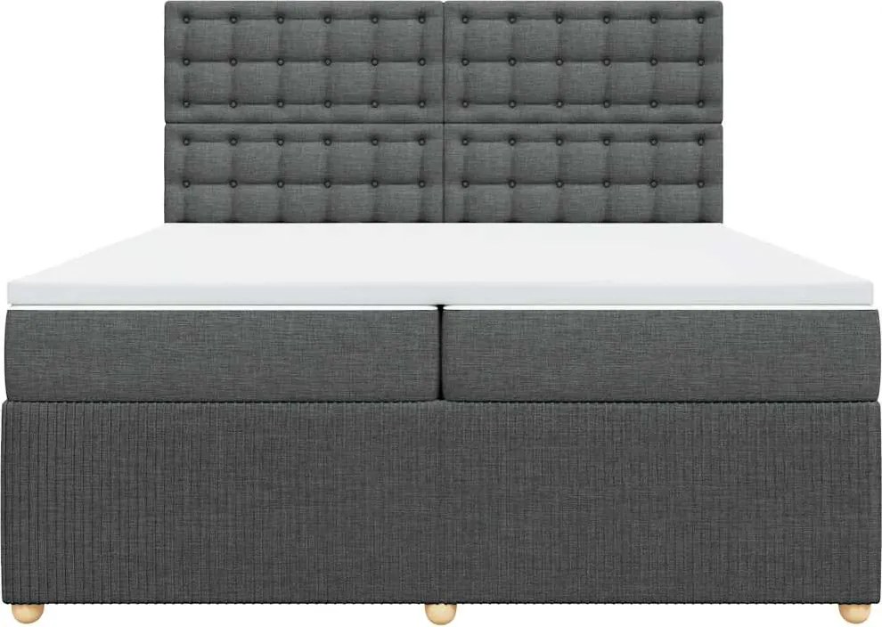 Box spring postel s matrací tmavě šedá 200x200 cm textil 3294478