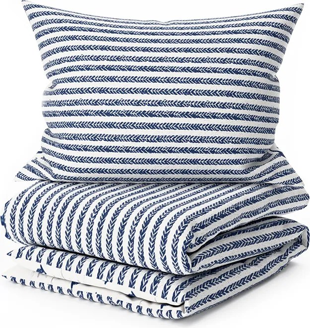 Polybavlněné povlečení NAVYSTA POLY modro-bílé Rozměr povlečení: 2 ks 70 x 90 cm | 200 x 220 cm