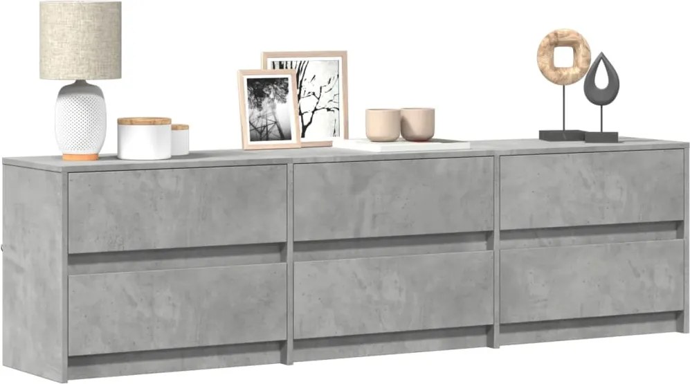 TV skříňka s LED betonově šedá 180x34x50 cm kompozitní dřevo 3307929