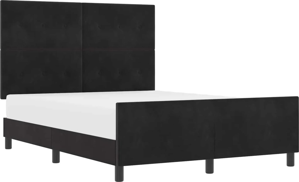 Postel s boxspringem s čelo Černá 140 x 190 cm samet 3344941